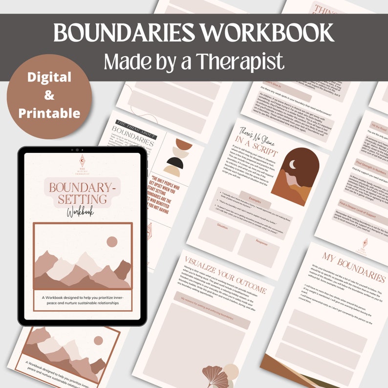 Boundaries Therapy Workbook: Self-care & Relationship Tools (PDF) - Etsy