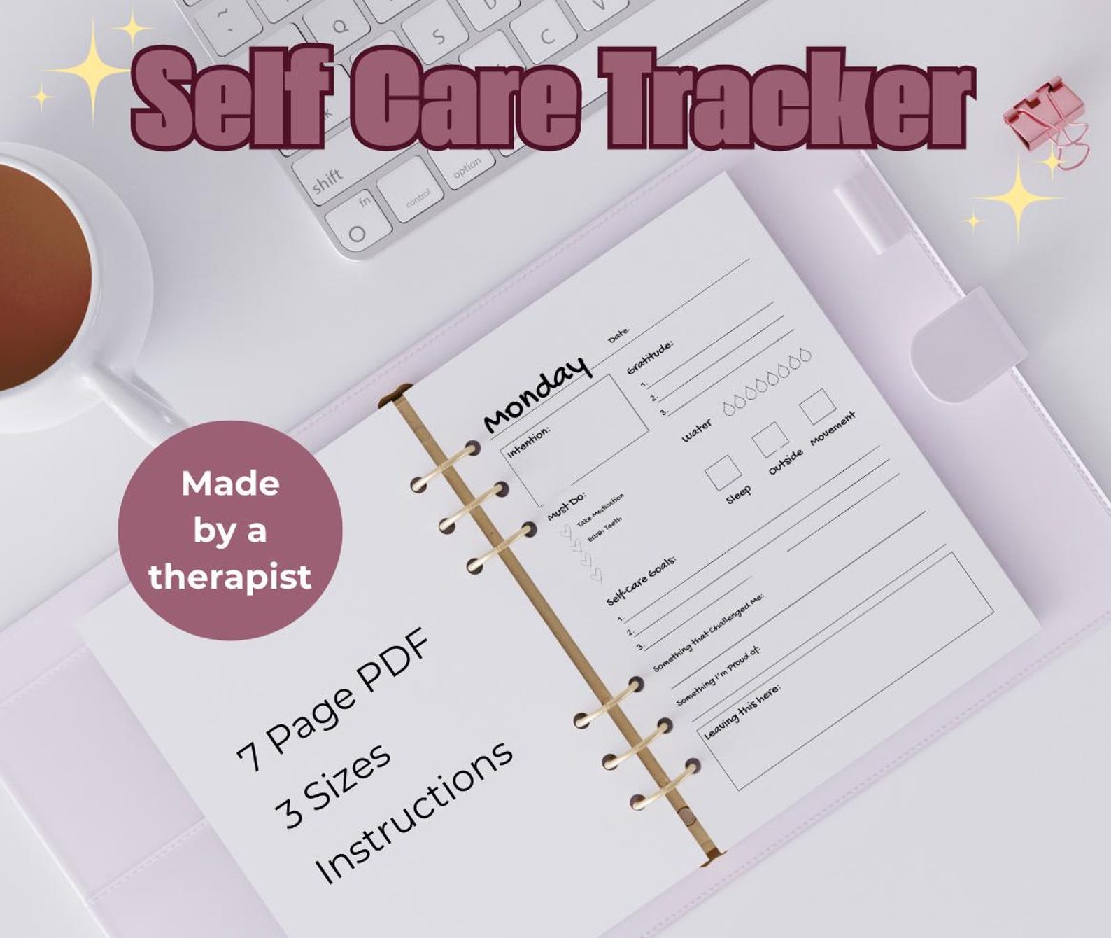 Digital Daily Self Care Check in | Goodnotes Therapy Journal Mental ...