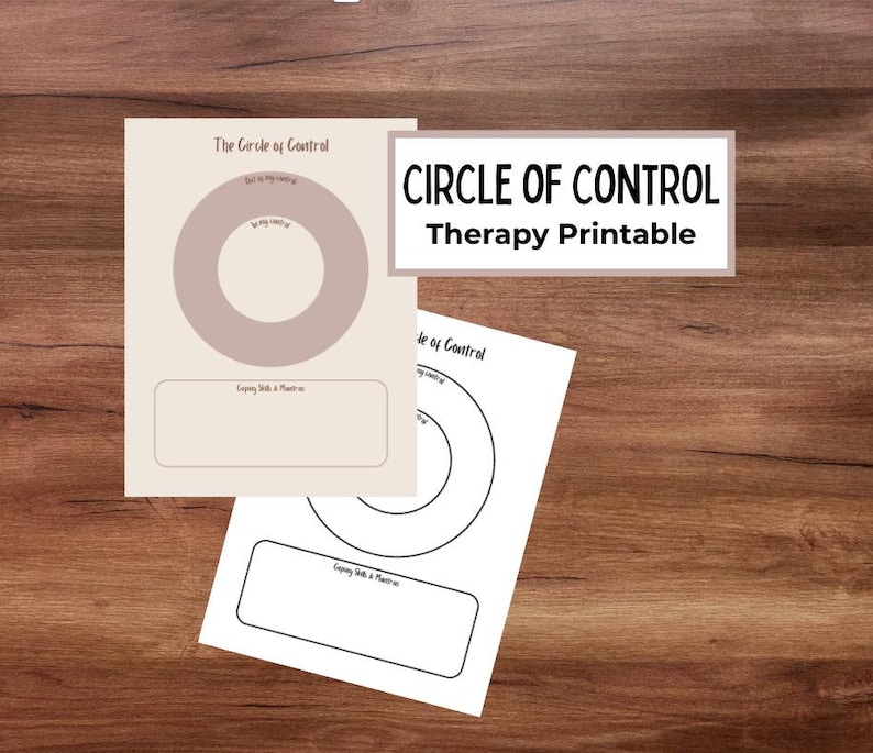 Circle of Control Worksheet: Anxiety & Self-regulation (PDF) - Etsy