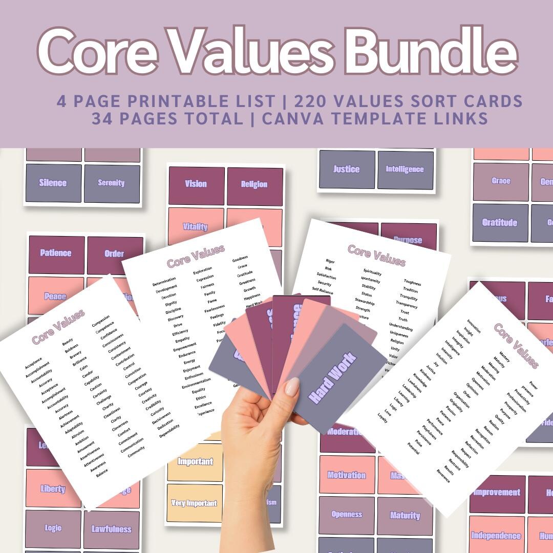 Core Values Bundle | Therapy Printables, DBT, CBT, IFS & Emdr ...