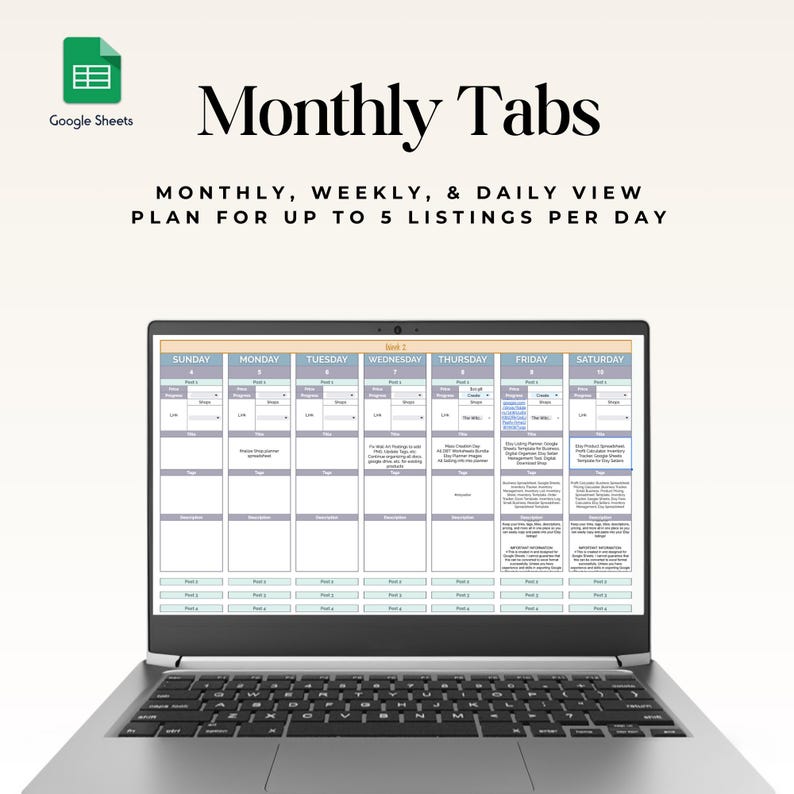 Etsy Shop Planner: Google Sheets Business Organizer (digital Download ...