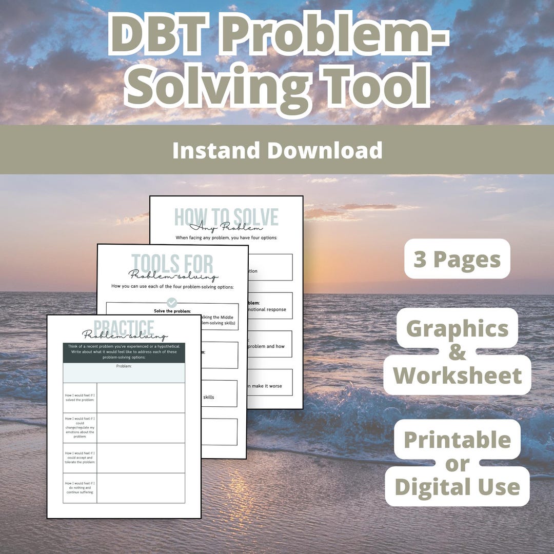DBT Skills Worksheets, Emotional Regulation Tools, Therapy Worksheets, Coping Skills for Mental ...