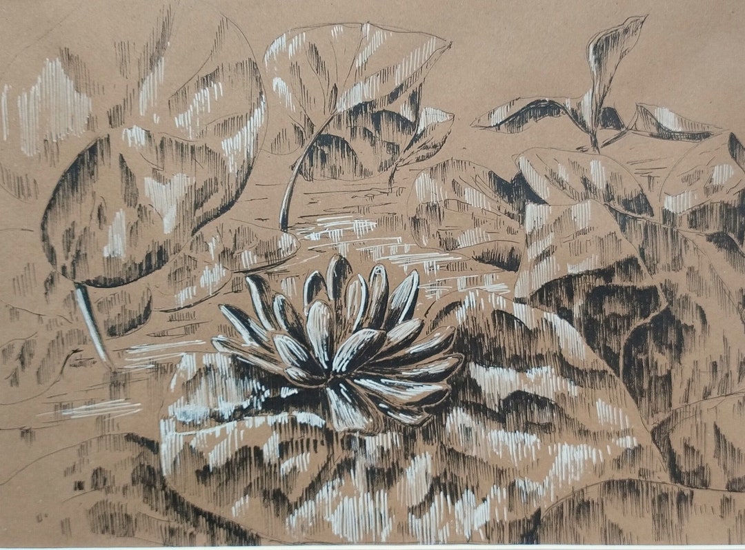 Flowers - Lilies, INK Original Drawing - Etsy