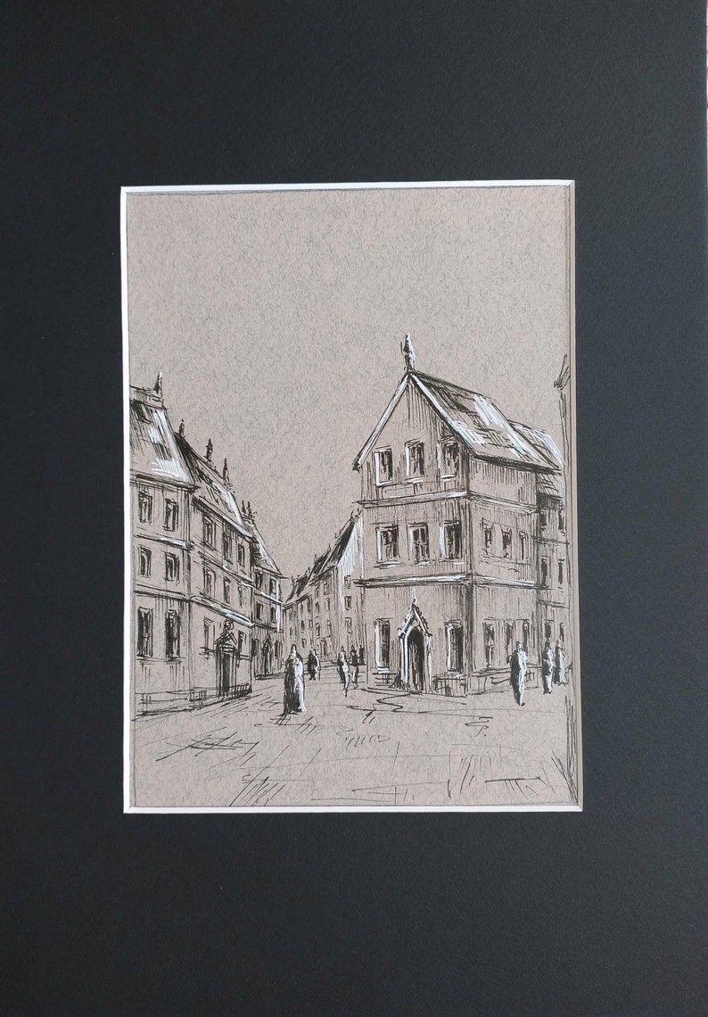 Old Town - INK Original Drawing - Etsy