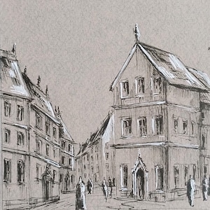 Old Town - INK Original Drawing - Etsy