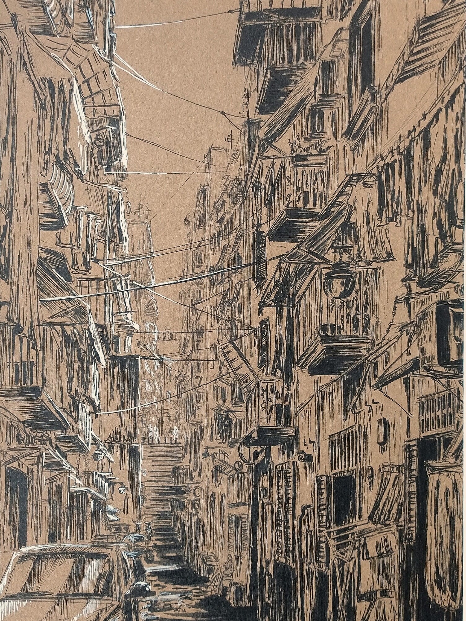 Italian Street - INK Original Drawing - Etsy