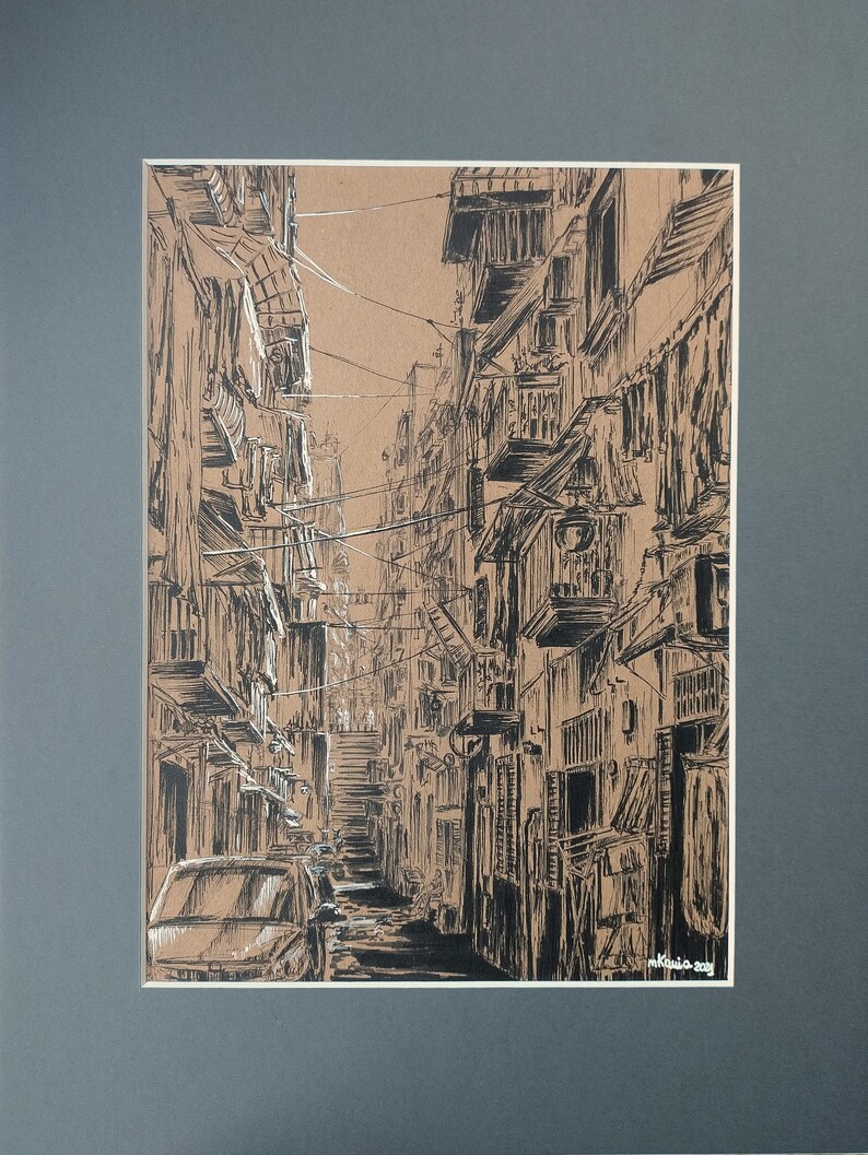 Italian Street - INK Original Drawing - Etsy