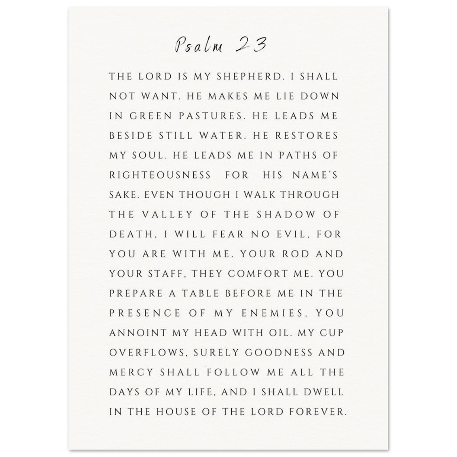 Christian Wall Art, Psalm 23, the Lord is My Shepherd, Museum-quality ...