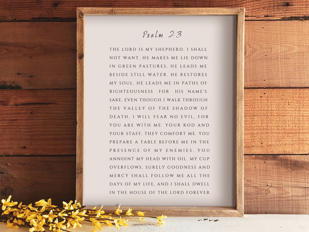 Christian Wall Art, Psalm 23, the Lord is My Shepherd, Museum-quality ...