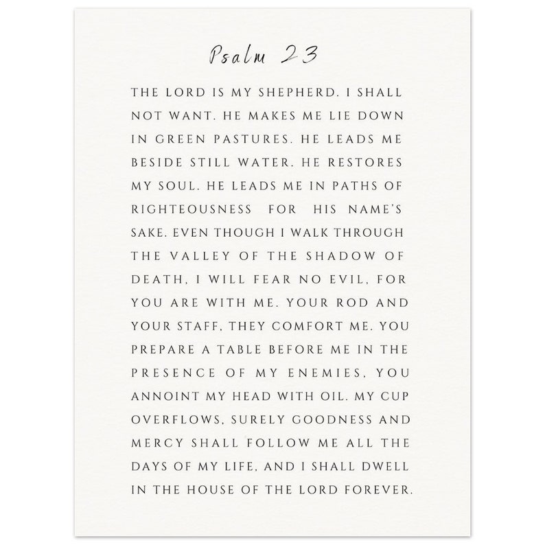Christian Wall Art, Psalm 23, the Lord is My Shepherd, Museum-quality ...