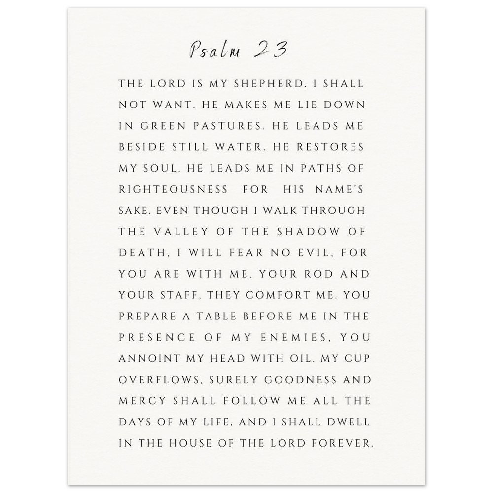 Christian Wall Art, Psalm 23, the Lord is My Shepherd, Museum-quality ...
