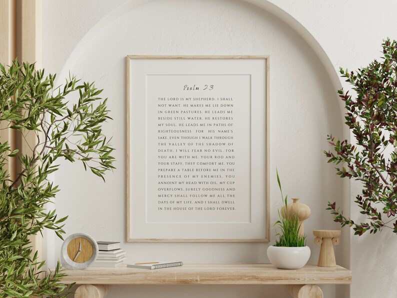 Christian Wall Art, Psalm 23, the Lord is My Shepherd, Museum-quality ...