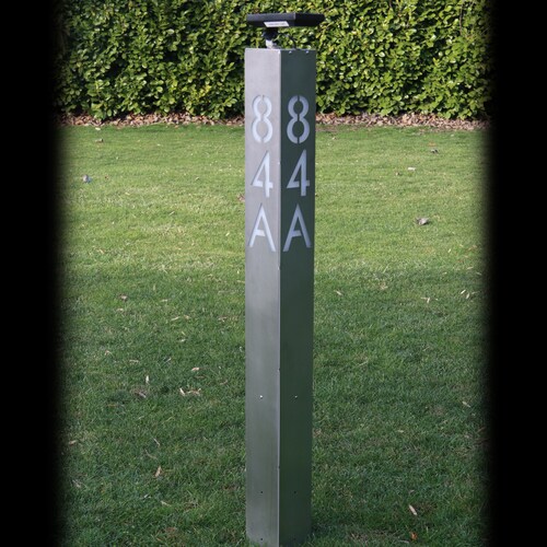 43 Tall Custom Steel Address Sign Solar Powered LED - Etsy
