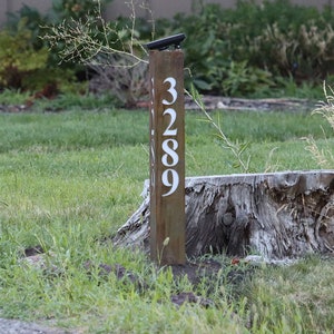 43" Tall Custom Steel Address Sign, Solar Powered LED Lighted. - Etsy