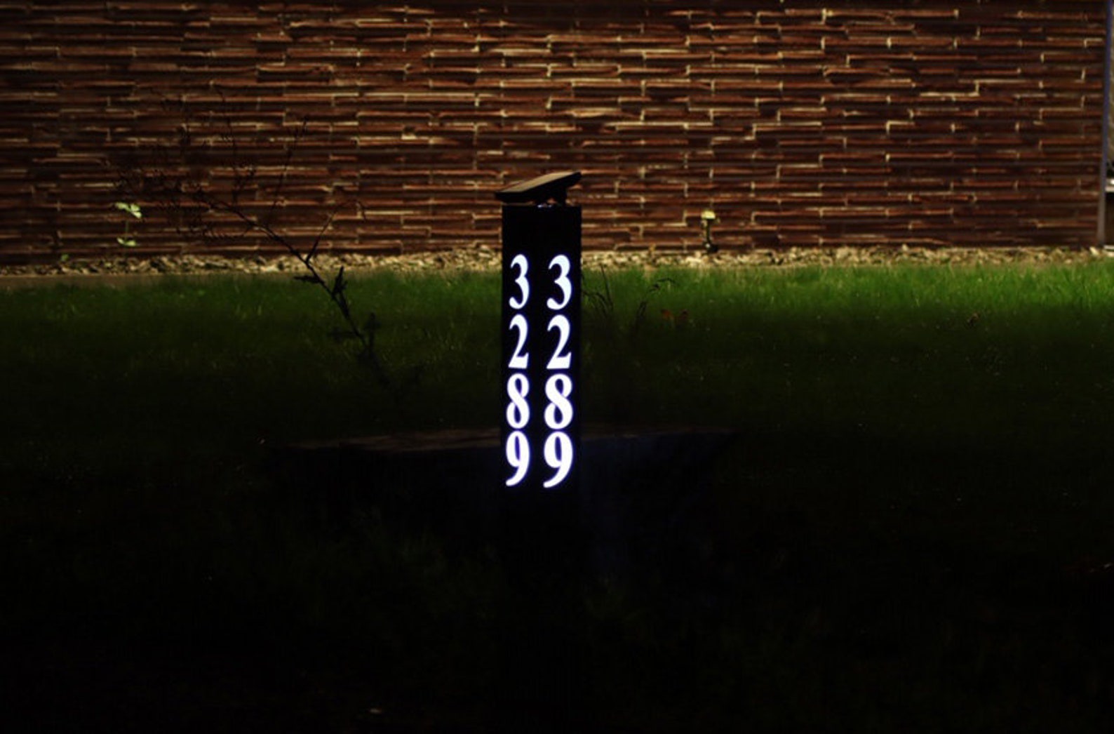 43 Tall Custom Steel Address Sign, Solar Powered LED Lighted. - Etsy