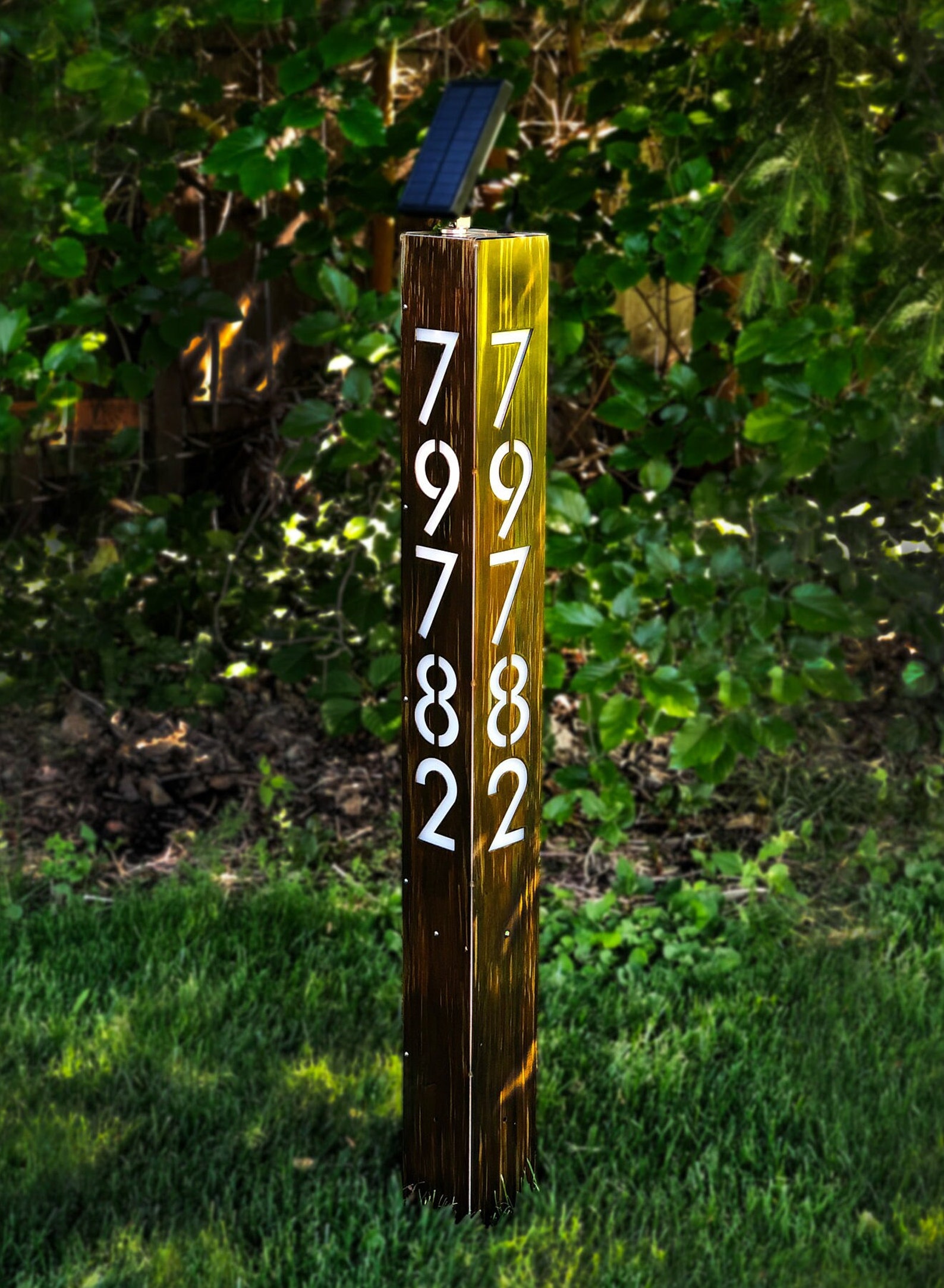 43 Tall Custom Steel Address Sign, Solar Powered LED Lighted. - Etsy