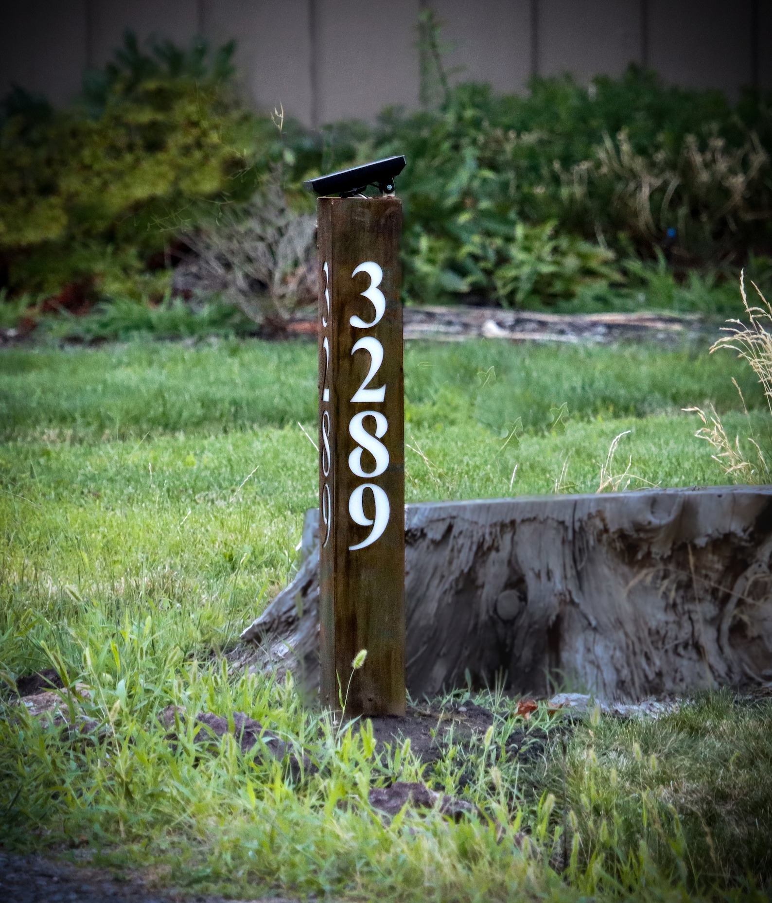 43 Tall Custom Steel Address Sign, Solar Powered LED Lighted. - Etsy
