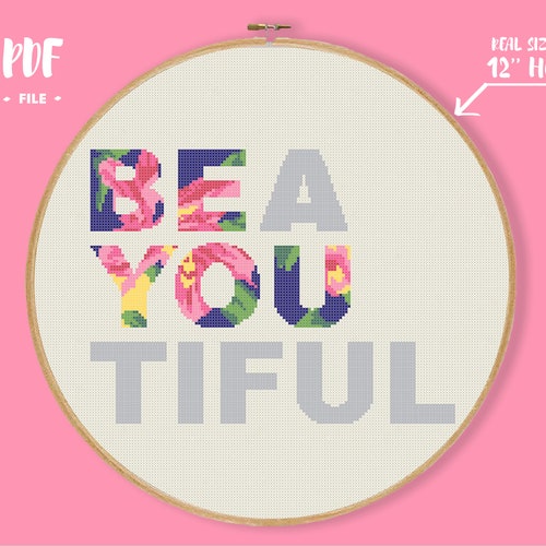 Beautiful Cross Stitch Pattern Be Yourself Colorful - Etsy