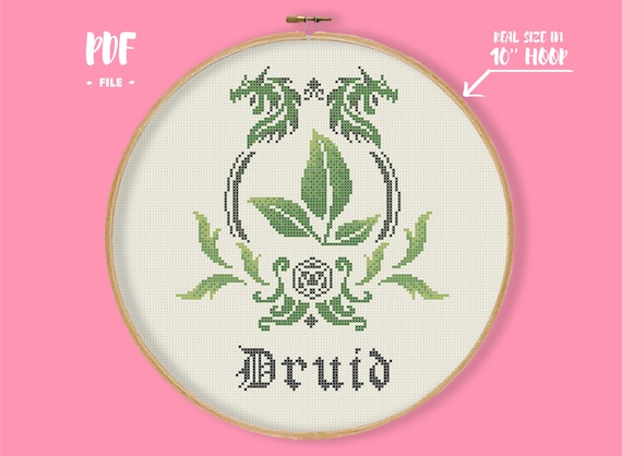 RPG Druid Cross Stitch Pattern Role Play Tabletop Embroidery | Etsy