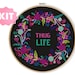 Thug Life Cross Stitch Kit, Funny Quote Gangsta Needlepoint, Flower ...