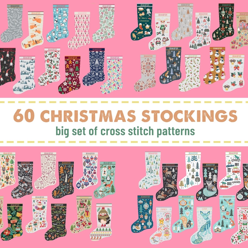 Crossstitching Stockings - Etsy
