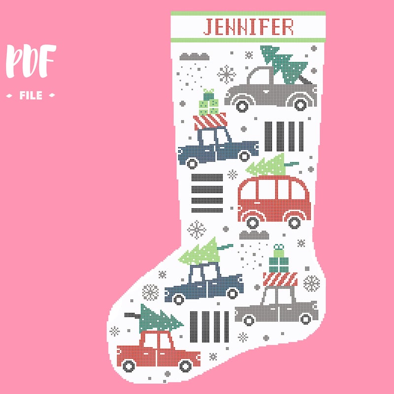 Cross Stitch Stocking Car - Etsy