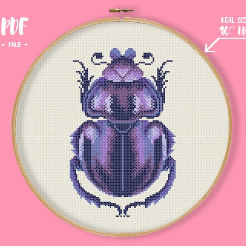 Beetle 3 Cross Stitch Pattern Insect Embroidery Bug - Etsy