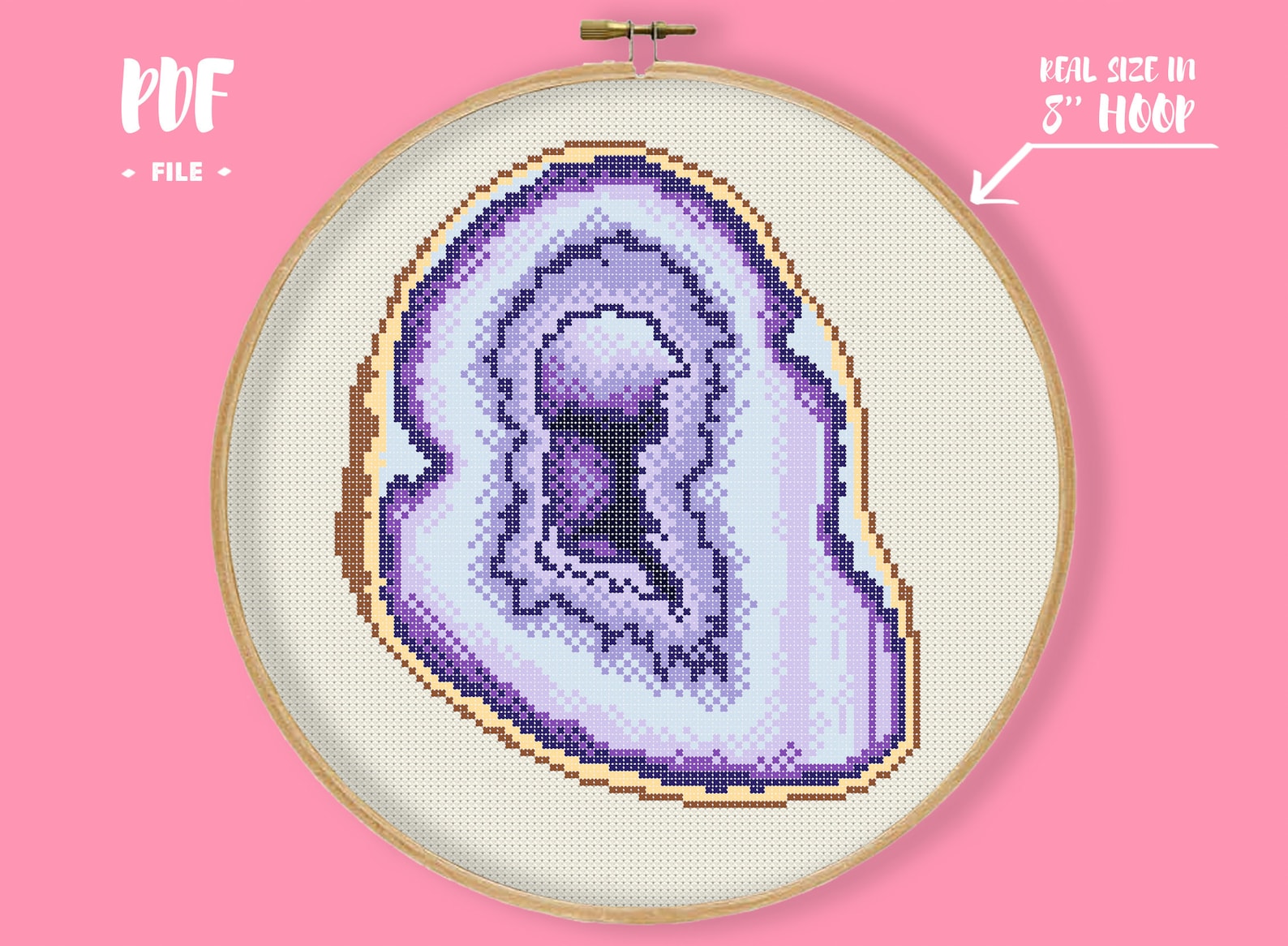 Geode 1 Cross Stitch Pattern Natural Rock Mineral Embroidery - Etsy