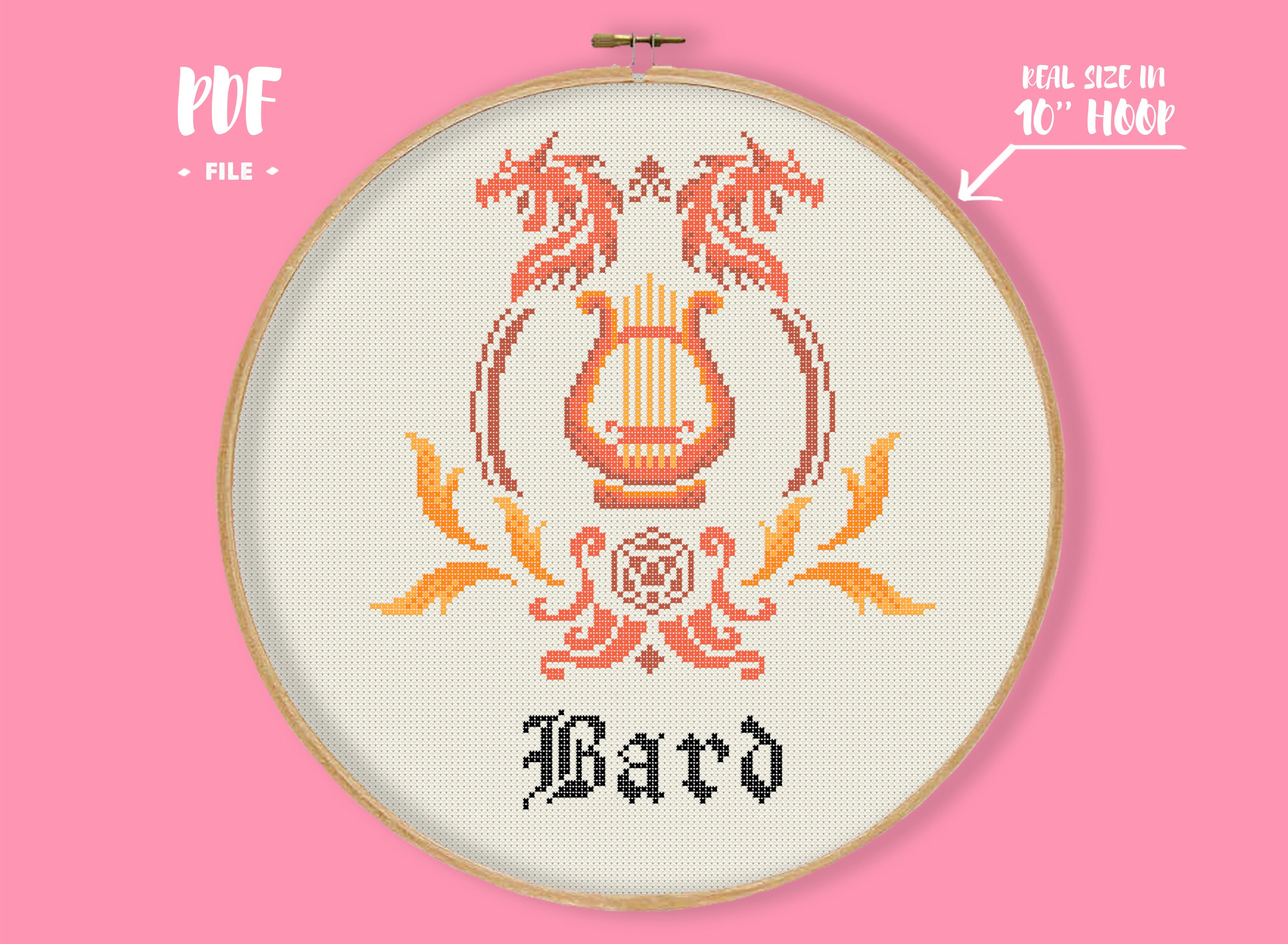 RPG Bard Cross Stitch Pattern Role Play Tabletop Embroidery - Etsy