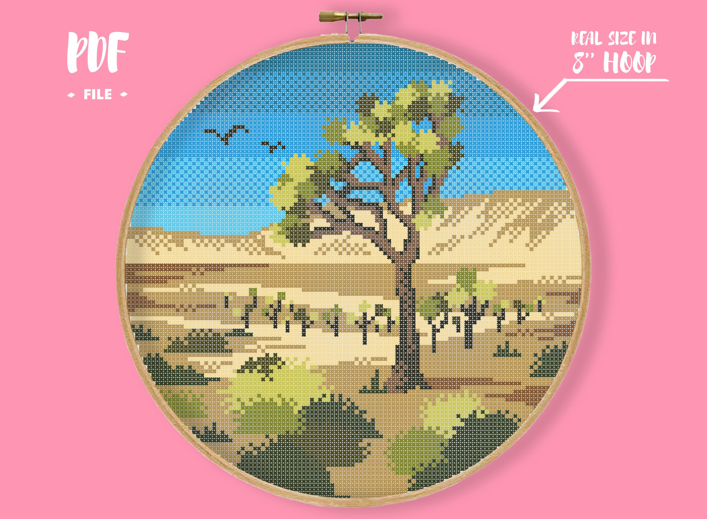 Joshua Tree National Park Cross Stitch Pattern Nature Counted - Etsy