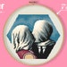 Hex-art Magritte the Lovers Cross Stitch Pattern, Famous Surrealism ...