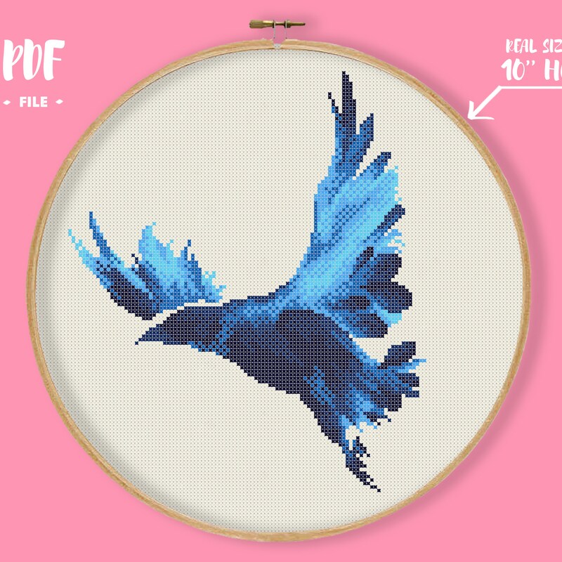 Raven Cross Stitch - Etsy