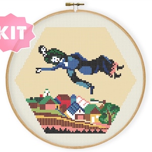 Hex-art Chagall Over the Town Cross Stitch Kit, Hexagon Great Famous ...