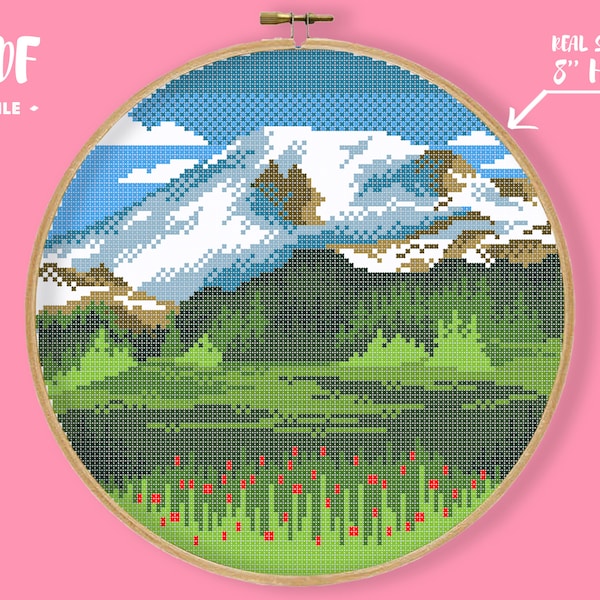Mountain Cross Stitch Pattern - Etsy
