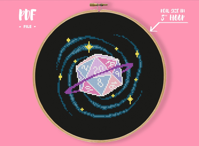 Dnd Planet Cross Stitch Pattern Game Astronomy Emnbroidery - Etsy