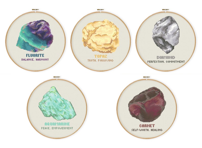 10 Patterns Set Crystals V. 1 Cross Stitch Patterns - Etsy