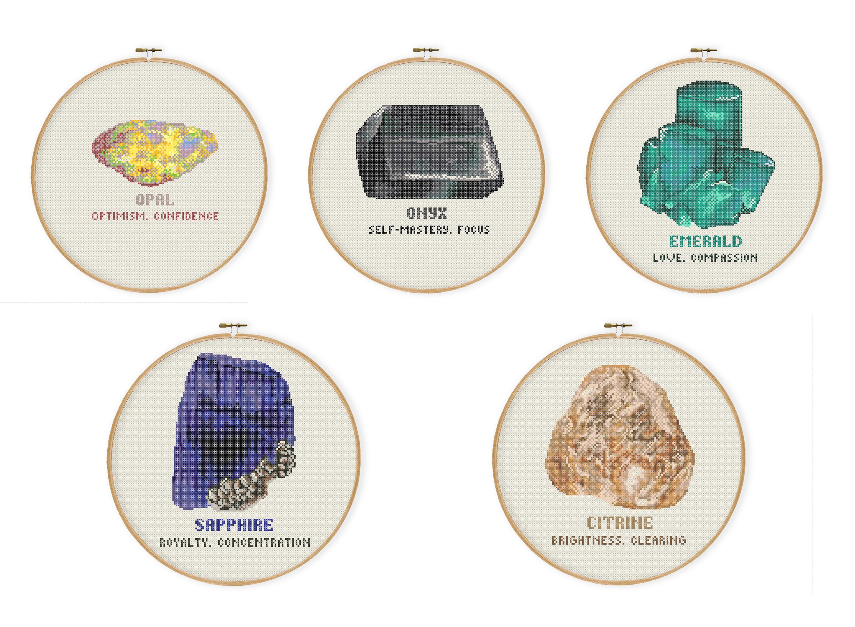 10 Patterns Set Crystals V. 2 Cross Stitch Emerald Sapphire - Etsy