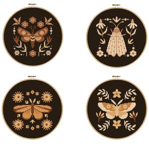 8 Moth Dark Cross Stitch Pattern, Witch Modern, Subversive, Witchcraft ...