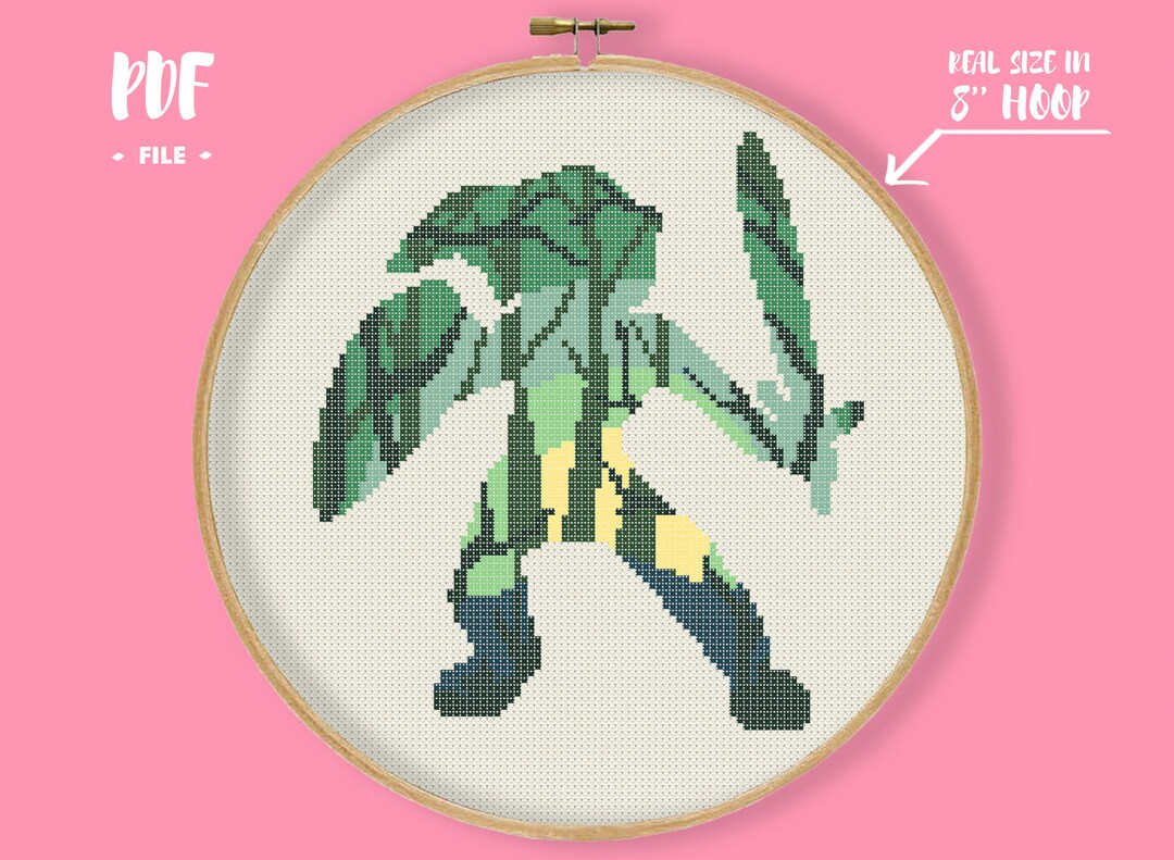 Game Silhouette Cross Stitch Pattern, Link Embroidery, Old School Game ...