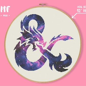 Dnd Silhouette 2 Cross Stitch Pattern, Dungeon and Dragons Embroidery ...
