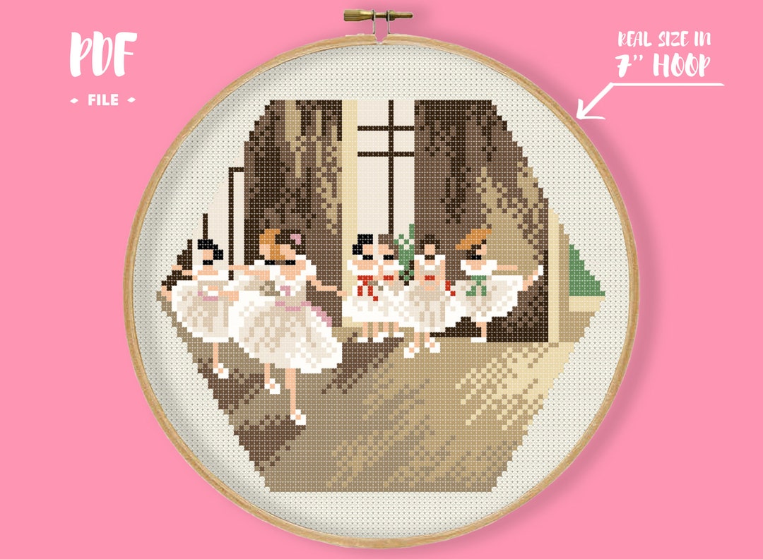 Degas Ballet Dancers 4 Cross Stitch Pattern, Hexagonal Great Artist ...