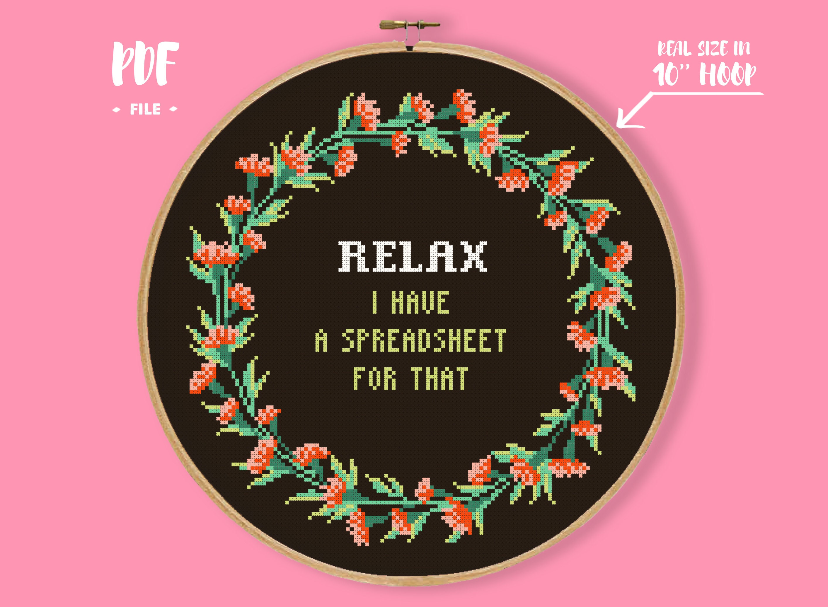 I Have a Spreadsheet Cross Stitch Pattern, Office Embroidery, Funny ...
