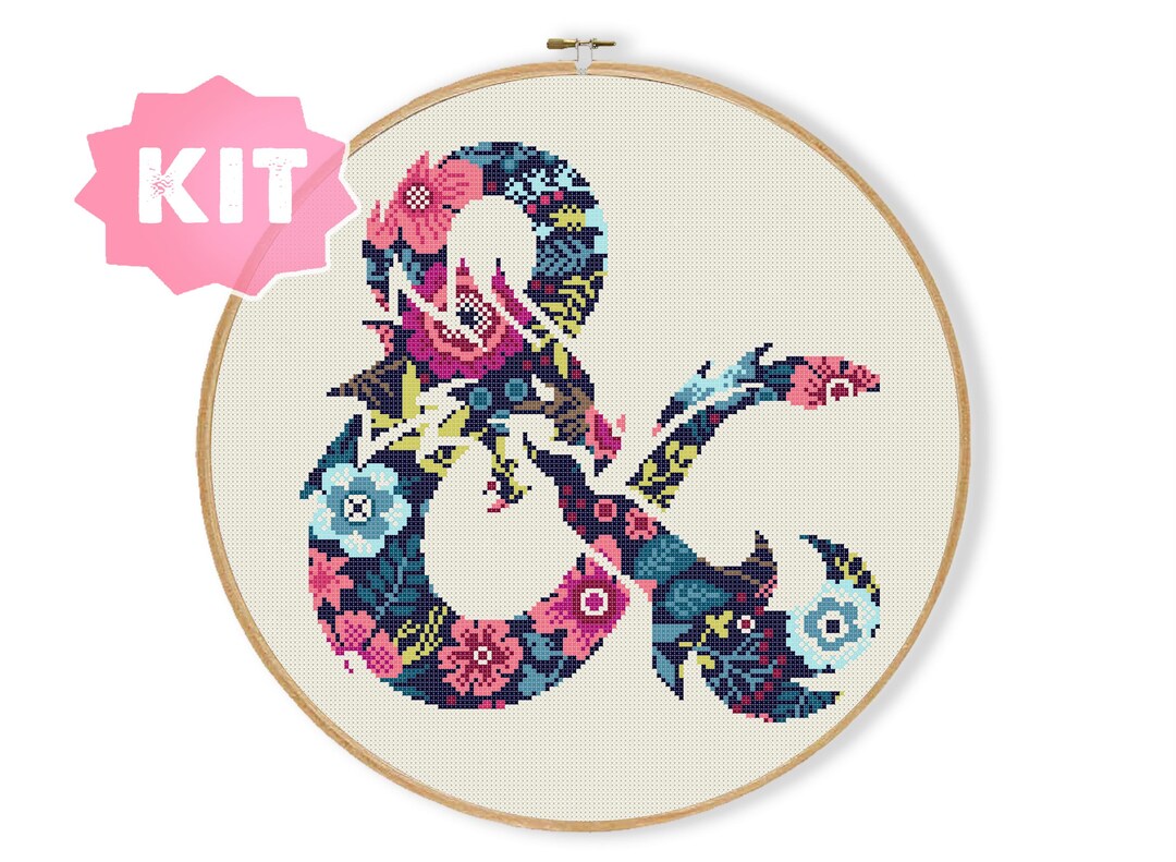 Dnd Silhouette 1 Cross Stitch Kit, Dungeon and Dragons Embroidery, Role ...