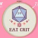 Dnd Dice Eat Crit Cross Stitch Pattern, Dungeons and Dragons Embroidery ...