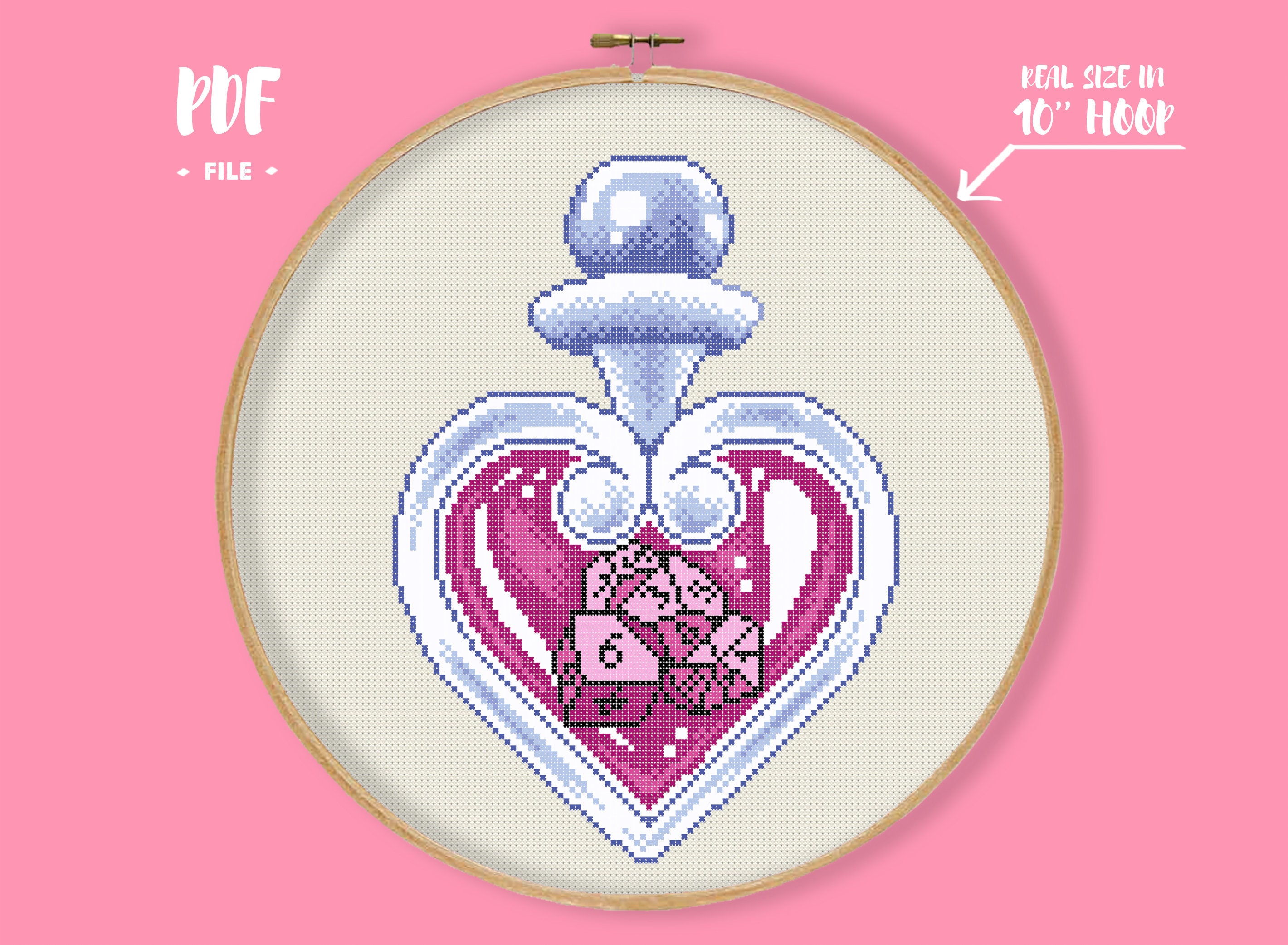 Heart Jar Dices Cross Stitch Pattern Dnd Dice Embroidery D20 - Etsy