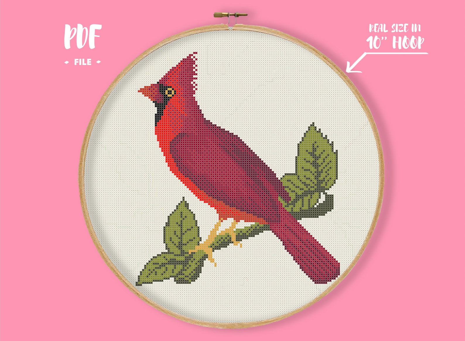 Red Cardinal Cross Stitch Pattern Christmas Winter Bird - Etsy