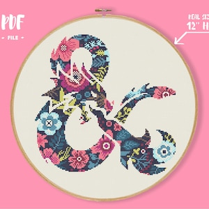 Dnd Silhouette 1 Cross Stitch Pattern, Dungeon and Dragons Embroidery ...