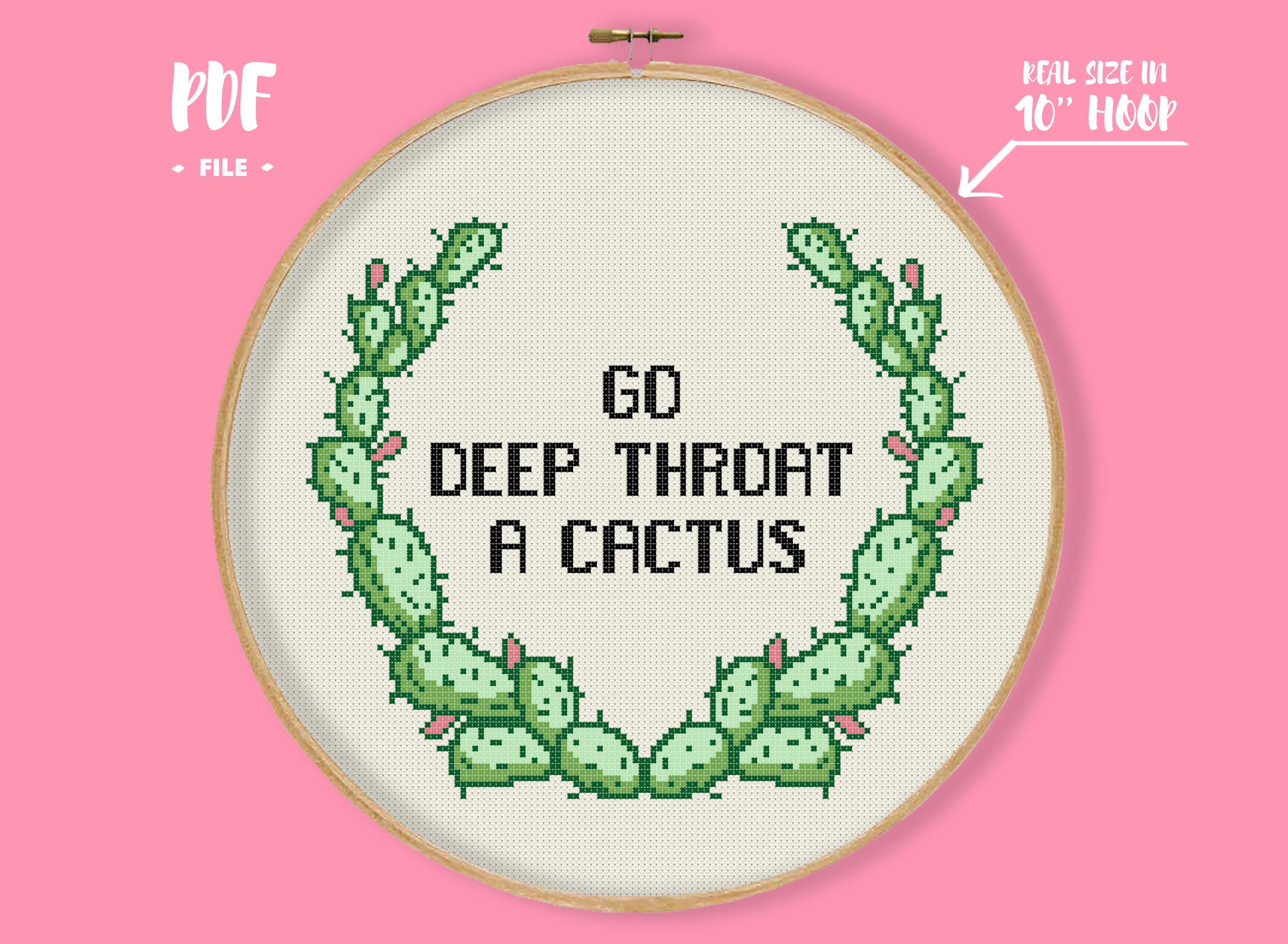 Cactus Quote Cross Stitch Pattern, Offensive Mature Embroidery ...