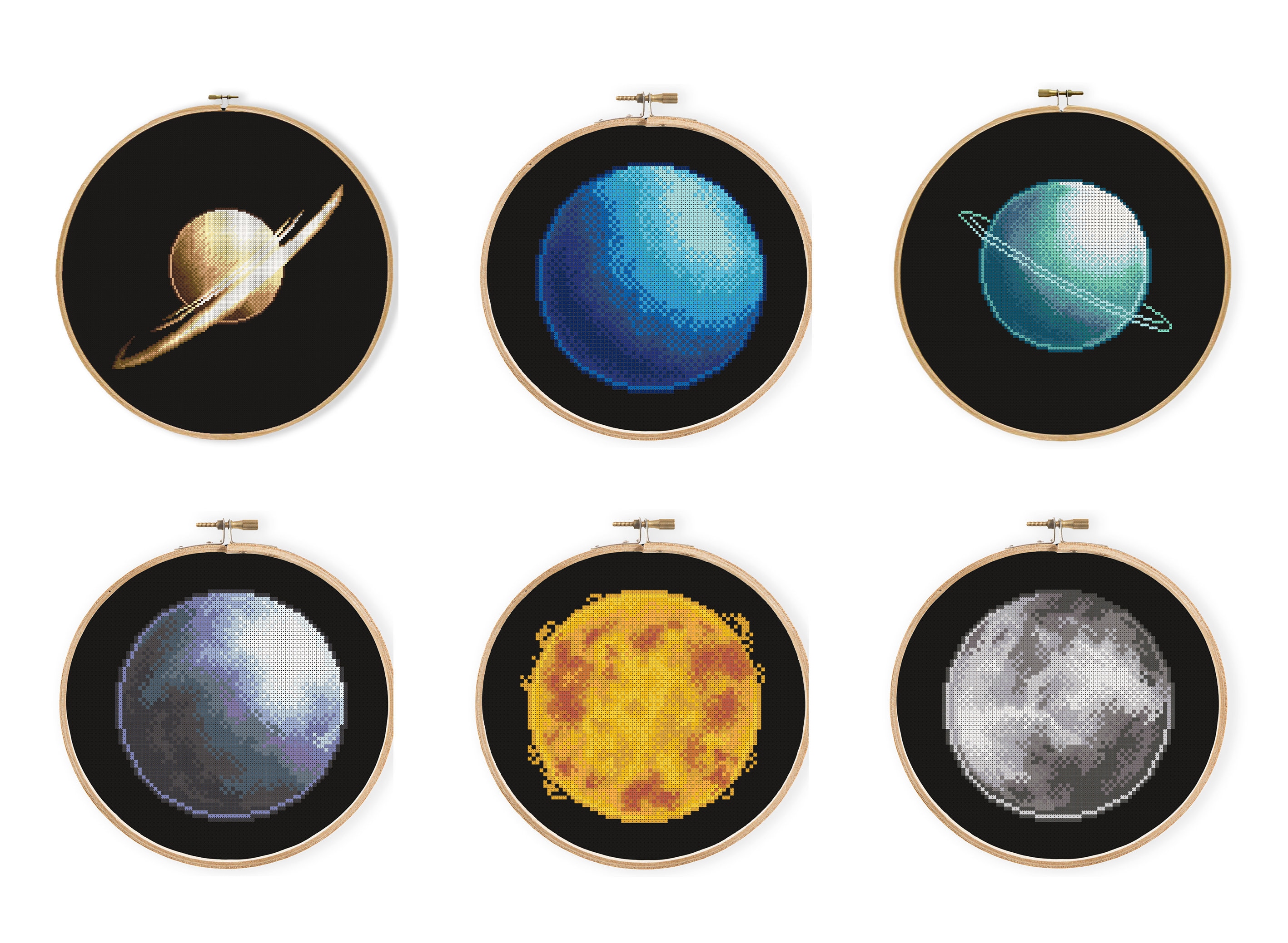11 Astronomy Cross Stitch Patterns Solar System Planets Sun | Etsy