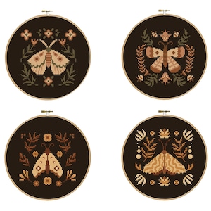 8 Moth Dark Cross Stitch Pattern, Witch Modern, Subversive, Witchcraft ...